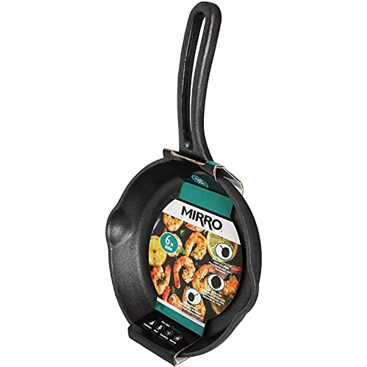 Mirro MIR-19050 Mini Ready to Use Pre-Seasoned Round Cast Iron Skillet, 6 Inch, Black