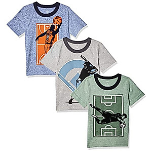 Carter's baby boys 3-pack Short-sleeve Graphic Tees T Shirt, Multi Sports, 3T US