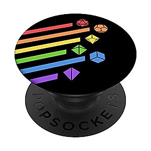 Minimalist Polyhedral Dice Set Colors D20 Collector Nerdy PopSockets PopGrip: Swappable Grip for Phones & Tablets