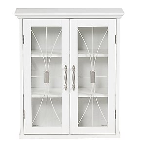 Teamson Home Delaney 20.5 in. x 24 in. 2-Door Removable Wooden Wall Cabinet with Adjustable Shelves for Storage Solutions in Bathrooms, Kitchens, Laundry Rooms, Home Offices, White