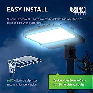 Sunco LED Parking Lot Light, Pole Outdoor Street Lights 200W Dusk to Dawn Photocell HID Replacement, 5000K Daylight, 26000 LM, Dimmable 1-10V, Waterproof Commercial Grade UL Listed 2 Pack