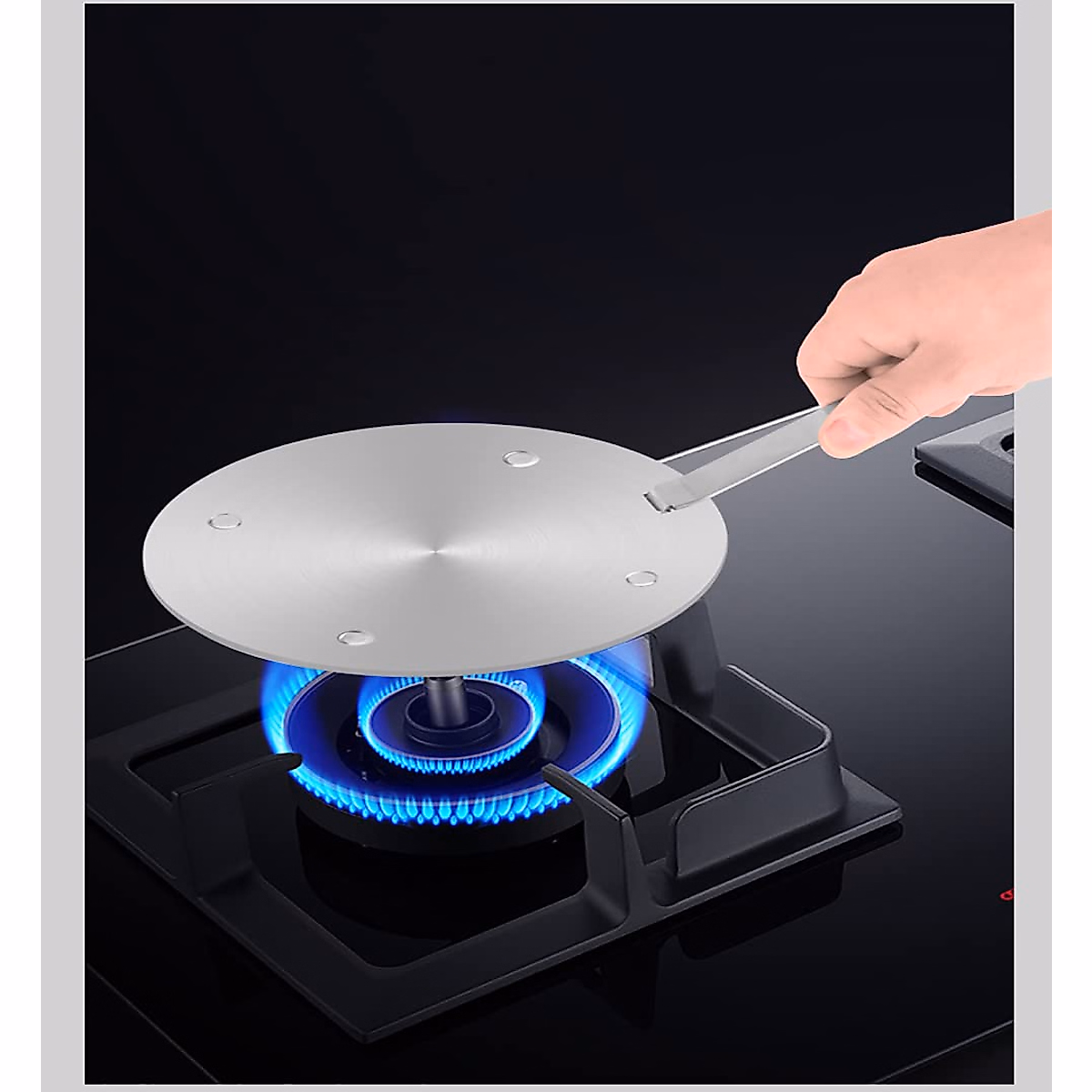 Heat Diffuser Plate for Gas Electronic Stove, Softifund Cooking Induction Adapter Simmer Plate with Remove Handle for Milk Coffee Cookware 7.9inch, Defrosting Tray for Frozen Meat