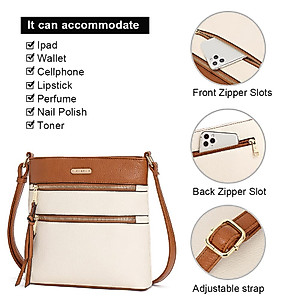 CLUCI Crossbody Purses for Women, Zipper Pocket Adjustable Strap, Soft Leather Women's Shoulder Handbags