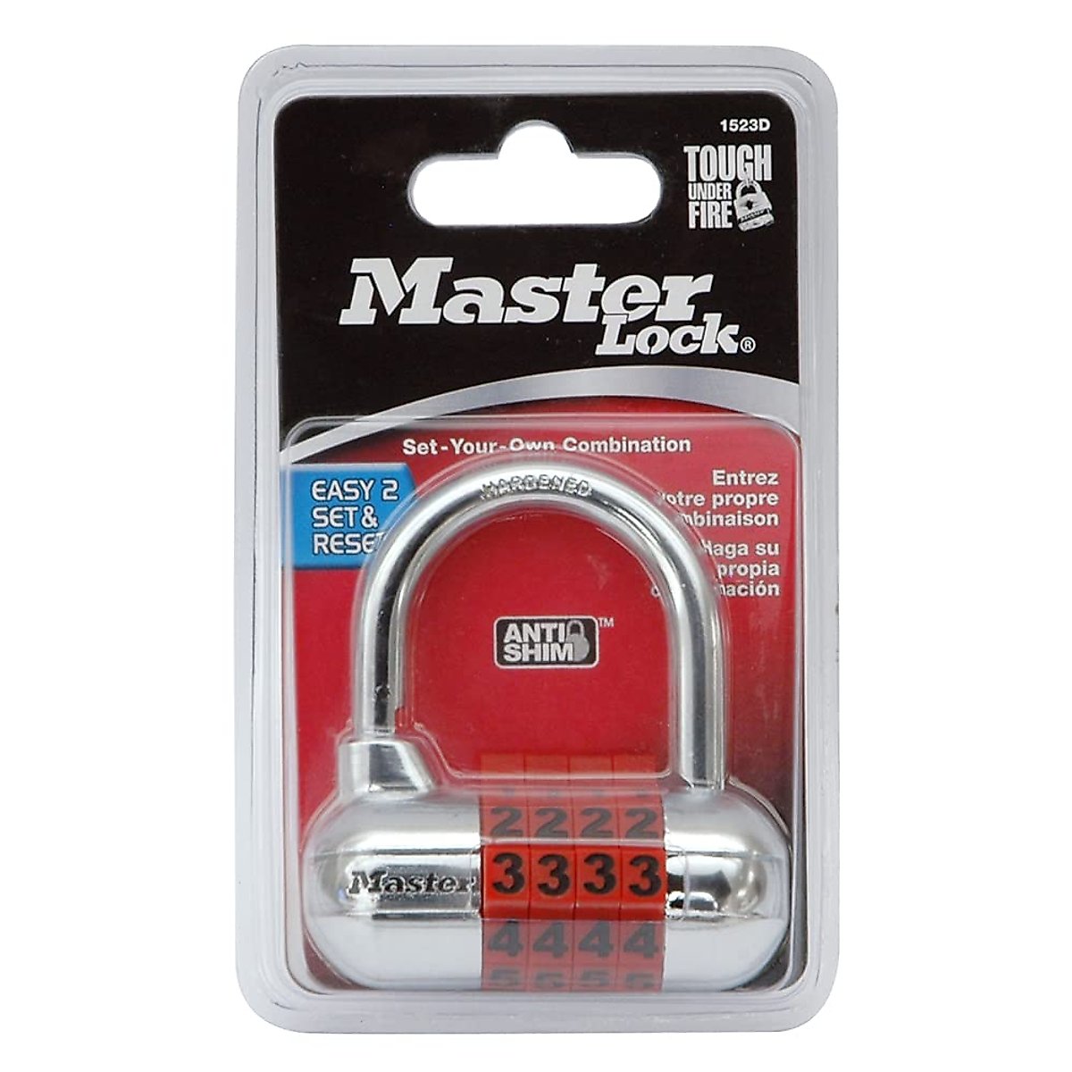 Master Lock Set Your Own Combination Padlock, Gym Locker Locks with Code for Securing Indoor Valuables, Color May Vary, ‎1523D