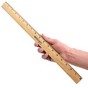 Westcott 05018 Beveled Wooden Ruler with Single Metal Edge, 18 Inch