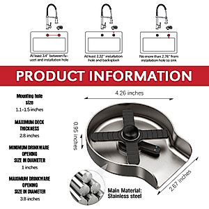 HGN Hot and Cold Glass Rinser,Temperature Adjustable Metal Bottle Washer for Kitchen Sinks,bottle washer for kitchen sink,Kitchen Sink Accessories,Brushed Nickel