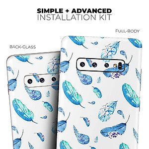 DesignSkinz Hipster Feather Pattern Protective Vinyl Decal Wrap Skin Cover Compatible with The Samsung Galaxy S20 (Screen Trim & Back Glass Skin)