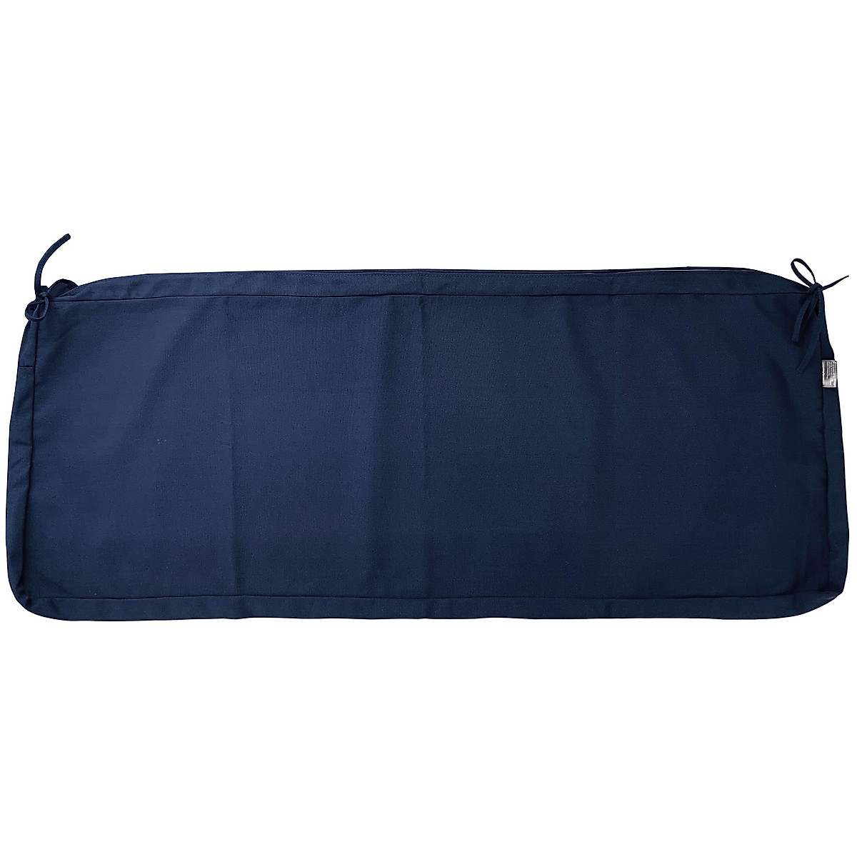 COUCHPATITO Water Resistant Outdoor Durable Canvas Polyester Fabric Patio Chair Bench Cushion Covers with Ties (2 Covers Pack) (Navy Blue, 48"x18"x3")
