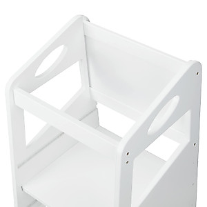 Wooden Toddler Tower for Learning,GAOMON Toddler Step Stool for Bathroom Sink&Kitchen Counter,Toddler Tower with Anti-tip Feet,Kitchen Little Helper Stool for Children,White