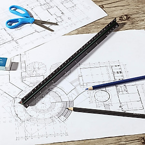 Mr. Pen- Architectural Scale, Scale Ruler, 12 inch, Black, Scale Ruler Contractor, Architect Scal, Scaling Ruler, Drawing Ruler, Architectural Ruler, Drafting Ruler, Rulers for Drawing, Drafting Tools