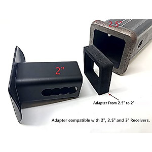 eVerHITCH 3", 2.5" and 2" Adapter Insert for Adapting Hitch Cover to Various Size Hitch RECEIVERS, Fits 3", 2.5" and 2" Receivers