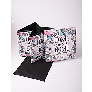 HONCOEN Folding Ottoman Footrest Keepsake Box Modern Decor Gifts Home Statue Sculpture Leather Footstool Arts Crafts 13x13inch