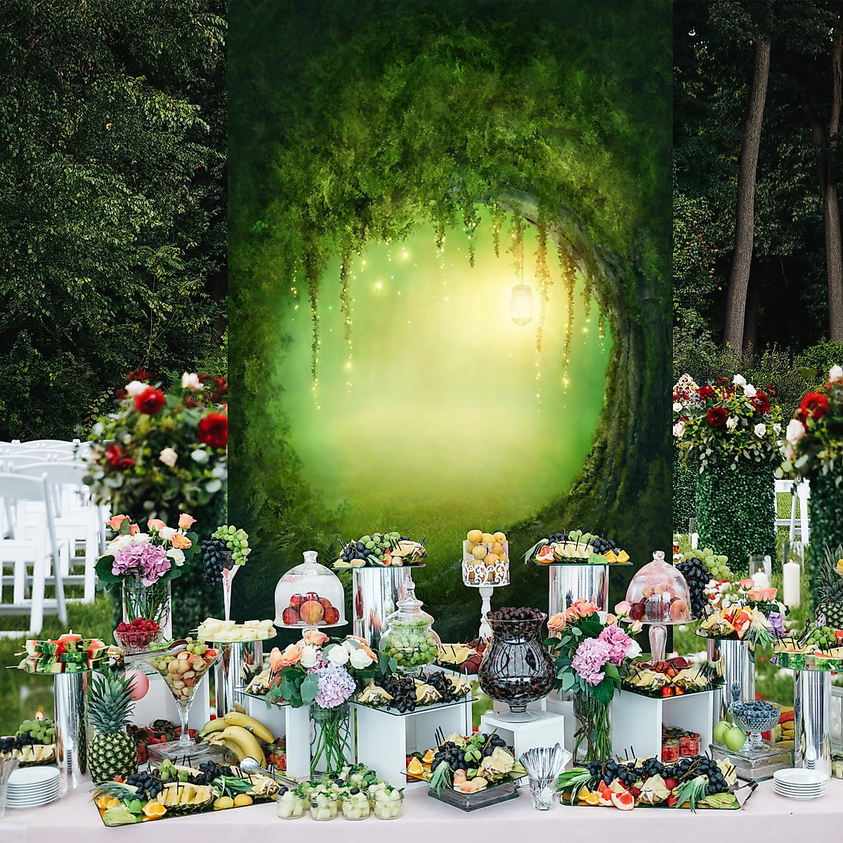 Baocicco Backdrop 3x5ft Enchanted Forest Photo Background Wonderland Fairyland Mystic Photo Booth Props Glitter Fantasy Backdrops for Adventure Scenery Photography Wedding Travel Journey Vacation