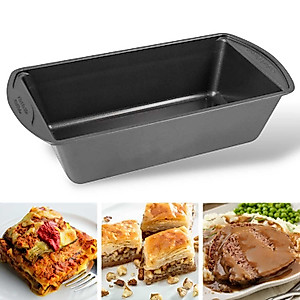 Baker's Secret Large Loaf Pan for Baking Bread, Nonstick Carbon Steel Rectangular Pan 9" x 5", Premium Food-Grade Coating, Non-stick Meatloaf Bread Loaf Pan, Bakeware DIY - Classic Collection