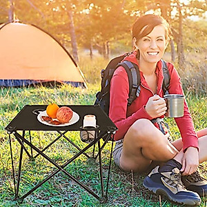 Moclever Foldable Camping Table, Small Ultralight Portable Table with Carry Bag & Cup Holder Perfect for Outdoor, Picnic, BBQ, Cooking, Festival, Beach, Home Use