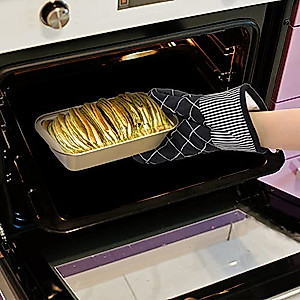 Lawei 6 Pack Nonstick Loaf Pan, 8.5 x 4.3 Inch Carbon Steel Kitchen Baking Bread Pan, Bread and Toast Baking Mold with Easy Grips Handles, Metal Bakeware Pan for Breads, Meatloaf, Gold