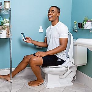 BidetMate 2000 Series Electric Bidet Heated Smart Toilet Seat with Unlimited Heated Water, Wireless Remote, Deodorizer, and Warm Air Dryer - Adjustable and Self-Cleaning - Fits Elongated Toilets