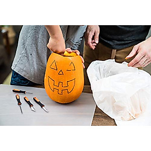 7Felicity Professional Halloween Pumpkin Carving Kit, Anti-Slip Rubber Handle, 9 Piece Stainless Steel Pumpkin Carving Tools Knife Set for Halloween DIY Decoration, with Storage Bag