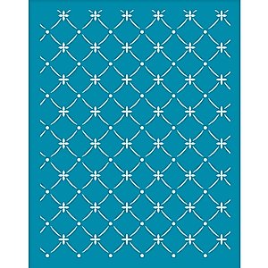 OLYCRAFT 4x5 Inch Clay Stencils Floral Pattern Silk Screen for Polymer Clay Diamond Tufted Silk Screen Stencils Mesh Transfer Stencils Plant Theme Mesh Stencil for Polymer Clay Jewelry Making
