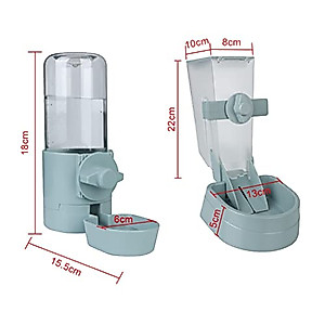 ZHUHW Puppy Cats Rabbit Food Container Dispenser Bowl Automatic Cage Hanging Feeder Pet Water Bottle Dogs Drinking Fountain