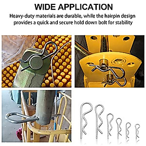 Exqutoo 30 Pcs Zinc Plated Steel Hair Pin Assortment Kit Clips for Hitch Pin Lock System