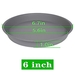 Angde 6 Packs of Plant Saucer Tray 6 inch, 4 5 6 8 10 12 14 16 18 20 inch Heavy Duty Plastic Drip Trays Saucers for Indoors Outdoor Garden, Flower Pot Drainage Tray, Plate for Planter 5-7" (6", Gray)