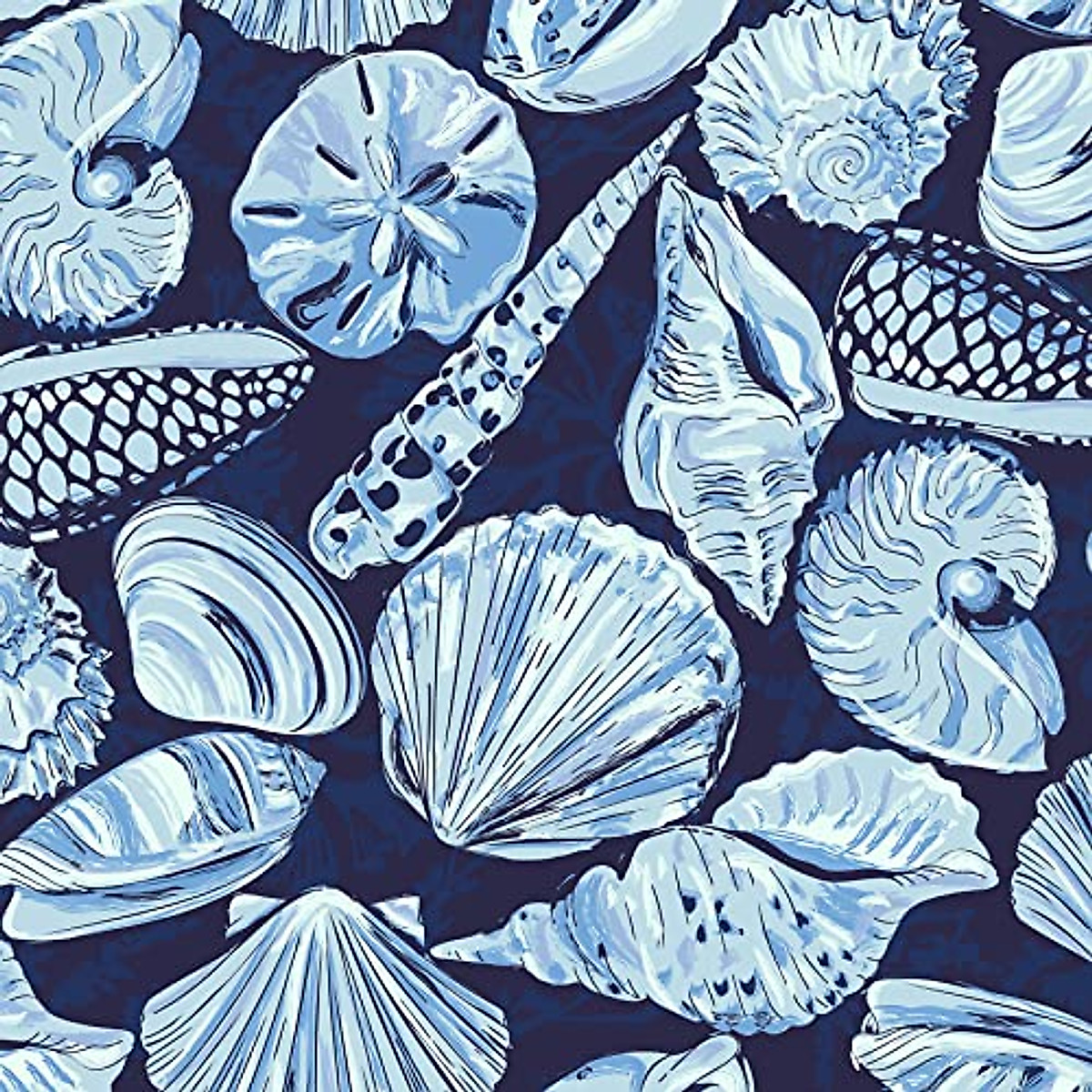 Vera Bradley Women's Beach Cosmetic Makeup Organizer Bag, Morning Shells Blue, One Size