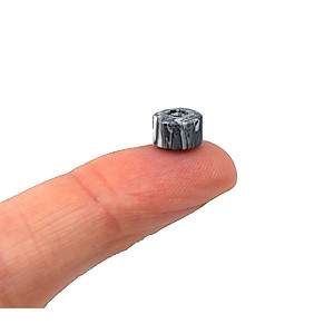 Teak Tuning Apex 61D Urethane Fingerboard Wheels - New Street Shape, 7.7mm Diameter - Ultra Spin Bearings - Made in The USA - Grey & White Swirl Colorway