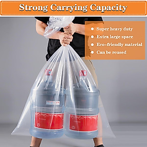 4 Pack Large Clear Plastic Bags, 40" x 60" Moistureproof Dustproof Large Storage Bags, Reusable Giant Extra Luggage Storage Bags for Luggage, Suitcase,Furniture, Chair, Kids Bike (Include 4 Ties)