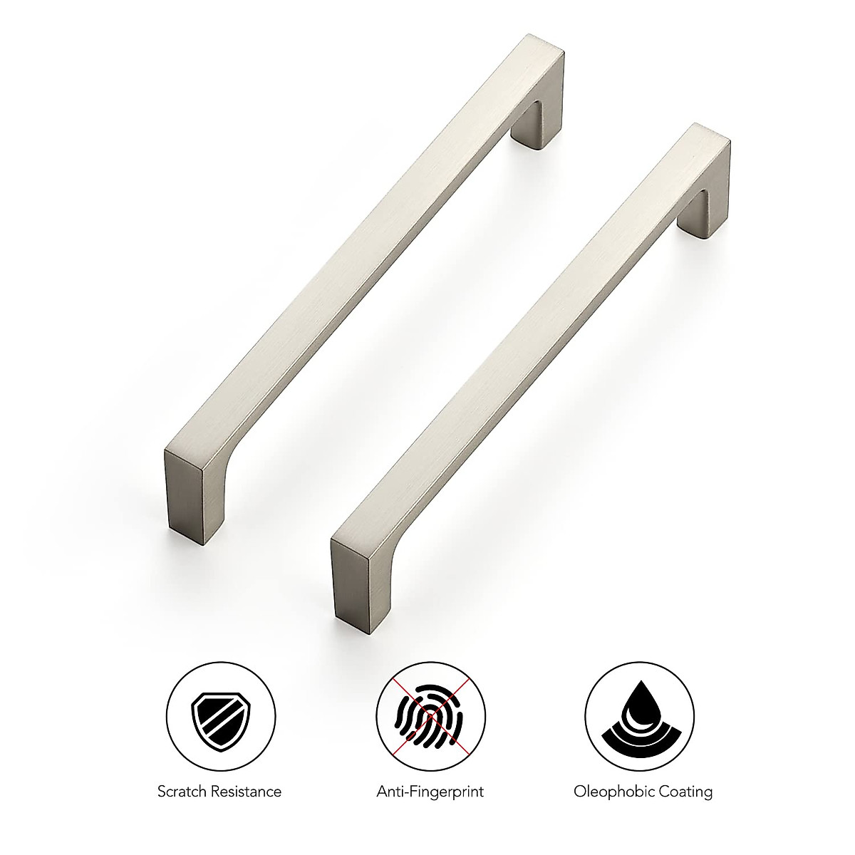 Ravinte 5 Pack Solid 5 Inch Kitchen Square Cabinet Handles Brushed Nickel Cabinet Pulls Drawer Pulls Kitchen Cabinet Hardware Kitchen Handles