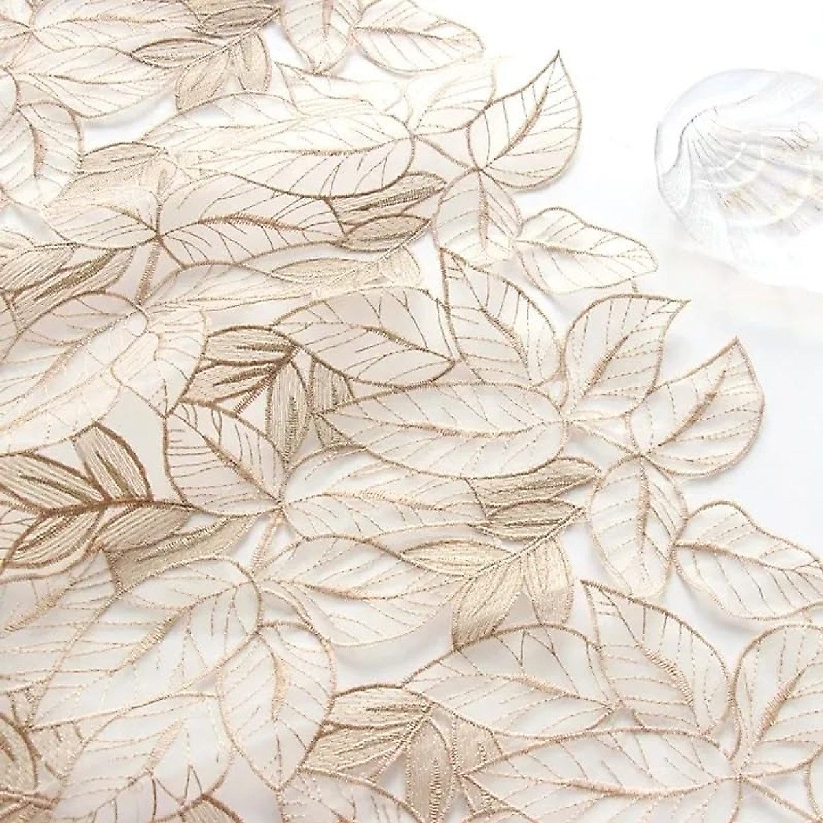 XMTXZYM Hollow Mesh Embroidery Fabric Wedding Dress Clothing Handmade DIY Fabric