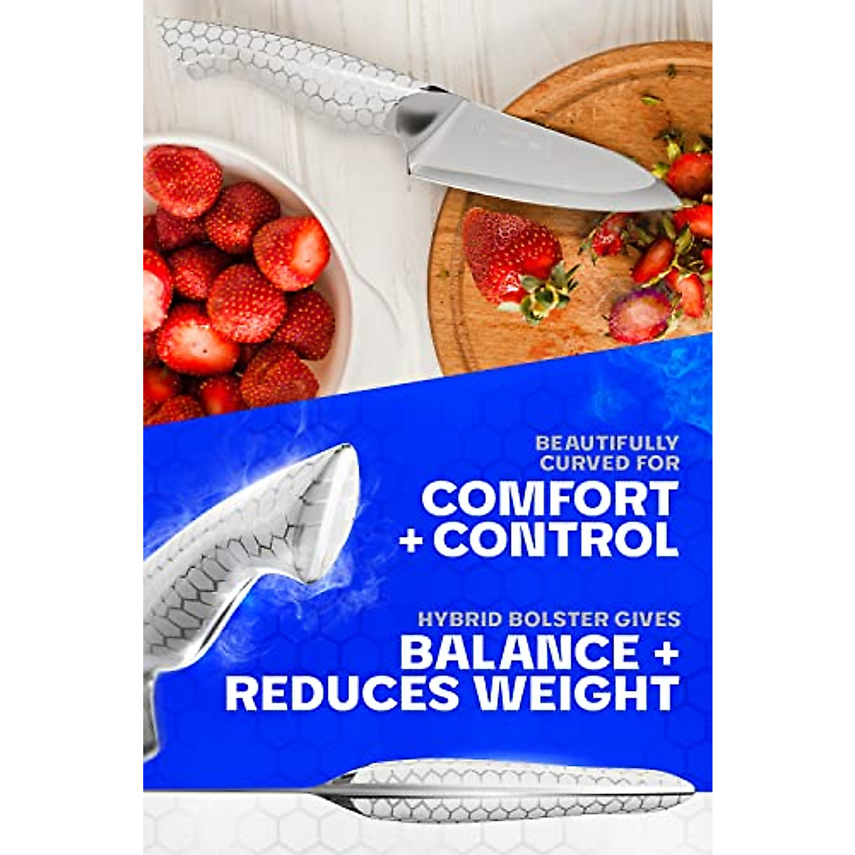 Dalstrong Paring Knife - 3.5" - Frost Fire Series - High Chromium 10CR15MOV Stainless Steel - Frosted Sandblast Finish - White Honeycomb Handle - Leather Sheath - NSF Certified