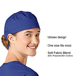 WonderWink Unisex Tie Back Scrub Cap, Galaxy Blue, One Size