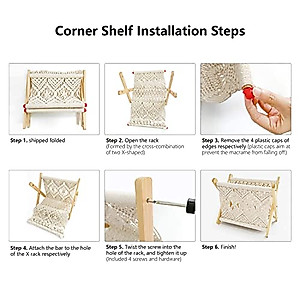 Mkono Macrame Magazine Rack and Macrame Laundry Basket Nursery Storage Bin Organizer Boho Decor for Bedroom Livingroom Dorm