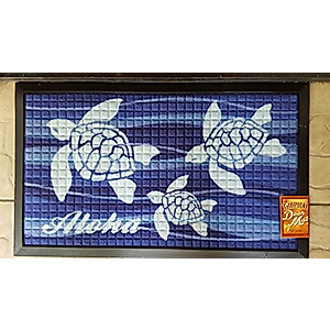 KC Hawaii Aloha Honu Tropical Door Mat 30 X 17.75 inches