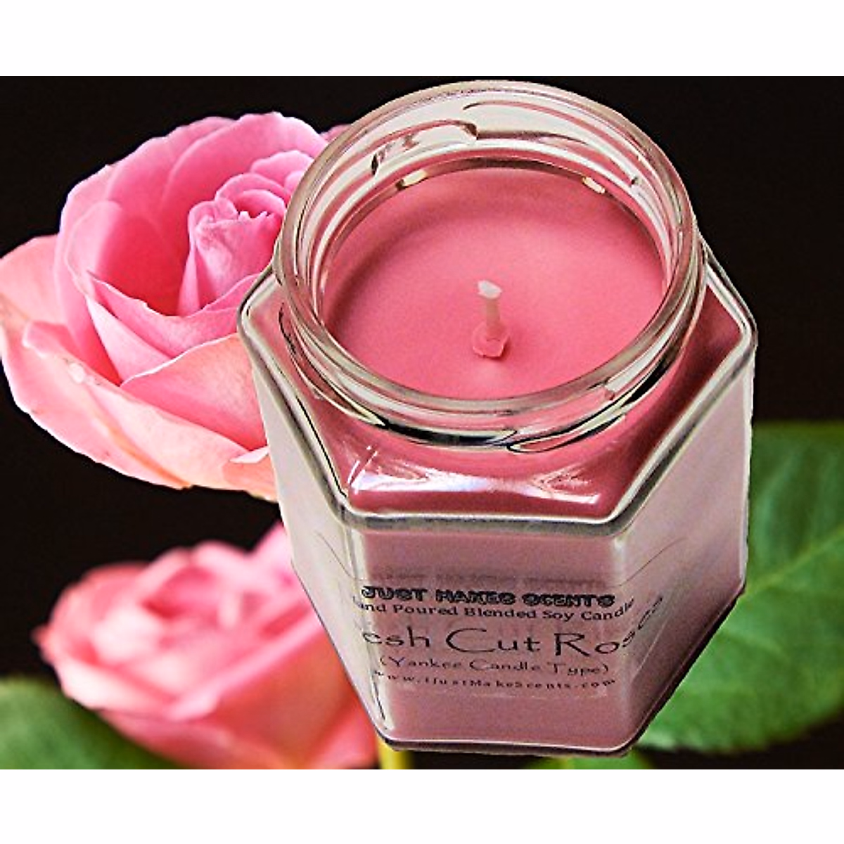 Fresh Cut Roses Scented Blended Soy Candle by Just Makes Scents