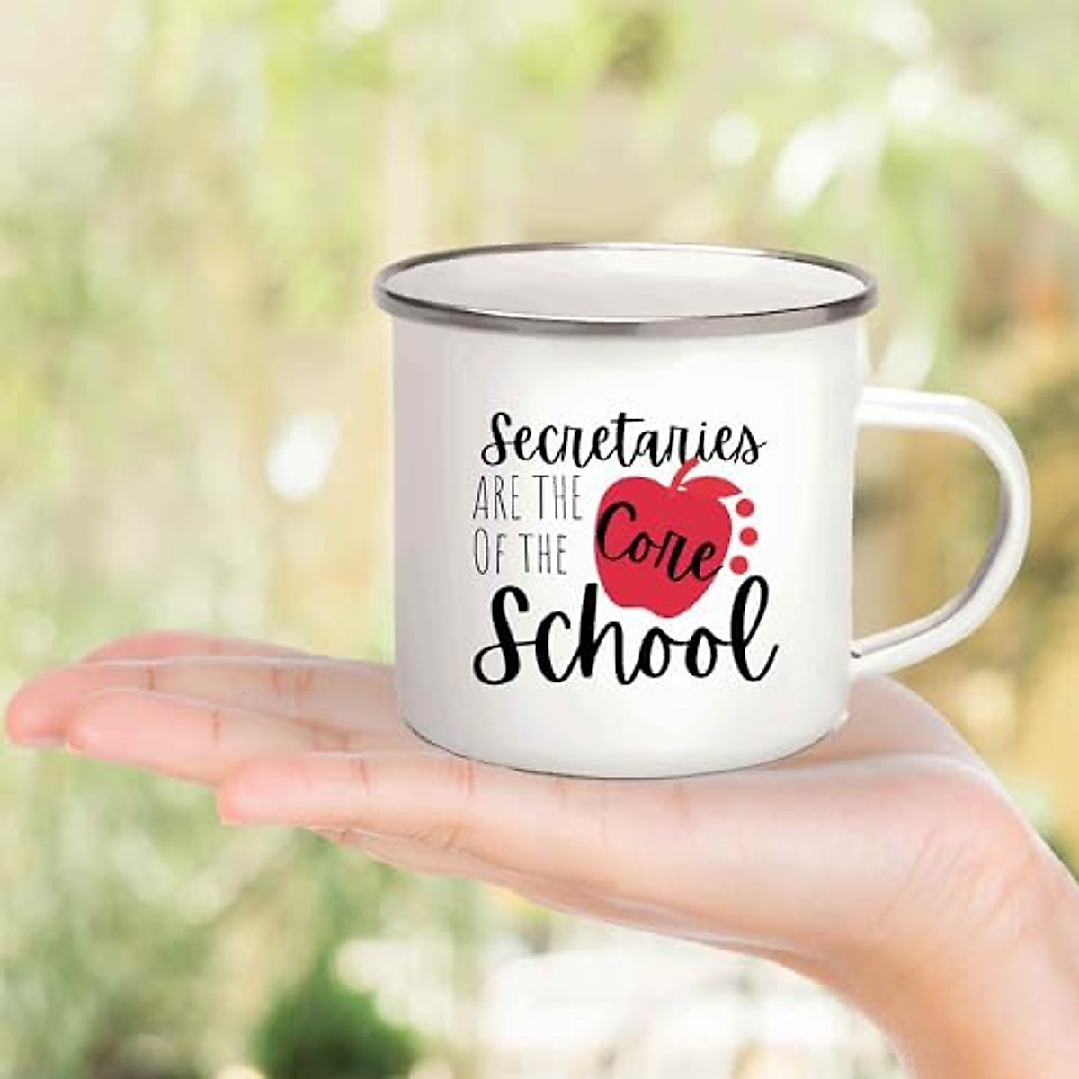 Humorous Gift Appreciation Gift For School Secretaries And Administrators - Show Your Gratitude With 11oz Ceramic Cup 12oz Enamel Silver Mug
