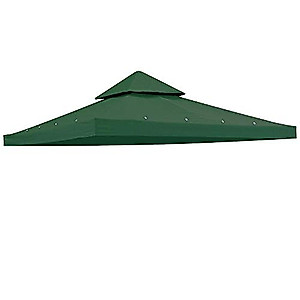 Yescom 117"x117" Canopy Top Replacement Y00397T04 Green for Smaller 10'x10' Dual-Tier Gazebo Cover Patio Garden Outdoor