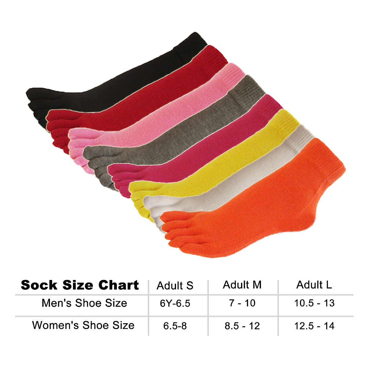 COUVER Light Pink Men's/Women's 5 Finger Toe Socks Ankle, Small (1 Pair)