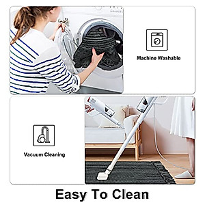 Uphome Washable Hallway Runner Rug, 2' x 6' Cotton Reversible Kitchen Rug Runner, Black Long Laundry Room Rug, Modern Farmhouse Woven Carpet for Bathroom Entryway Bedroom Foyer