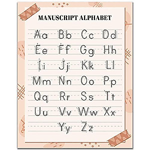 11x14 Set Of 2 Kids Educational Alphabet Posters/Alphabet Letters/Alphabet Wall Decor/Nursery Wall Decor/Classroom Decorations/Homeschool/Learning/Wall Hanging/Manuscript Cursive