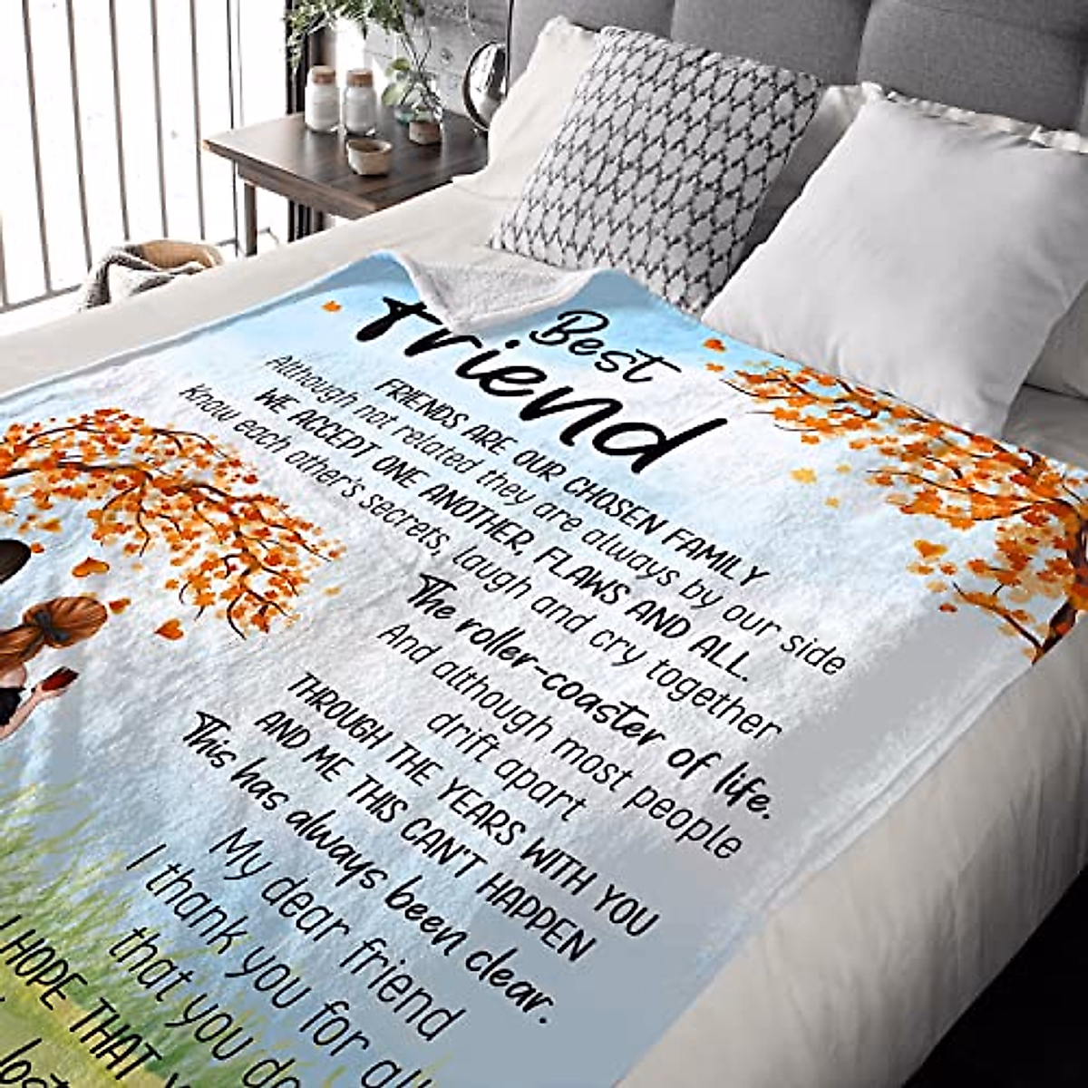 Custom Best Friend Blanket for Friends, to My Best Friends Blanket, Friendship Blanket for Women, Personalized Blanket Gifts for Women, Personalized Blanket to My Bestie Throw Blanket for BFF