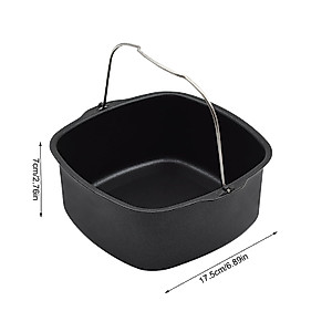 BSDLZCH Non-stick Cake Baking Tray Basket Airfryer for Baking Dish Pan Air Fryer Accessories Baking Basket Pizza Plate Dish Pot Bakeware (7inch)