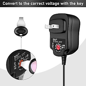 Universal AC Adapter, Waysse 12W 3V 4.5V 5V 6V 7.5V 9V 12V Adjustable Power Adapter Multi Voltage Switching Replacement Power Supply for Household Electronics and LED Strip