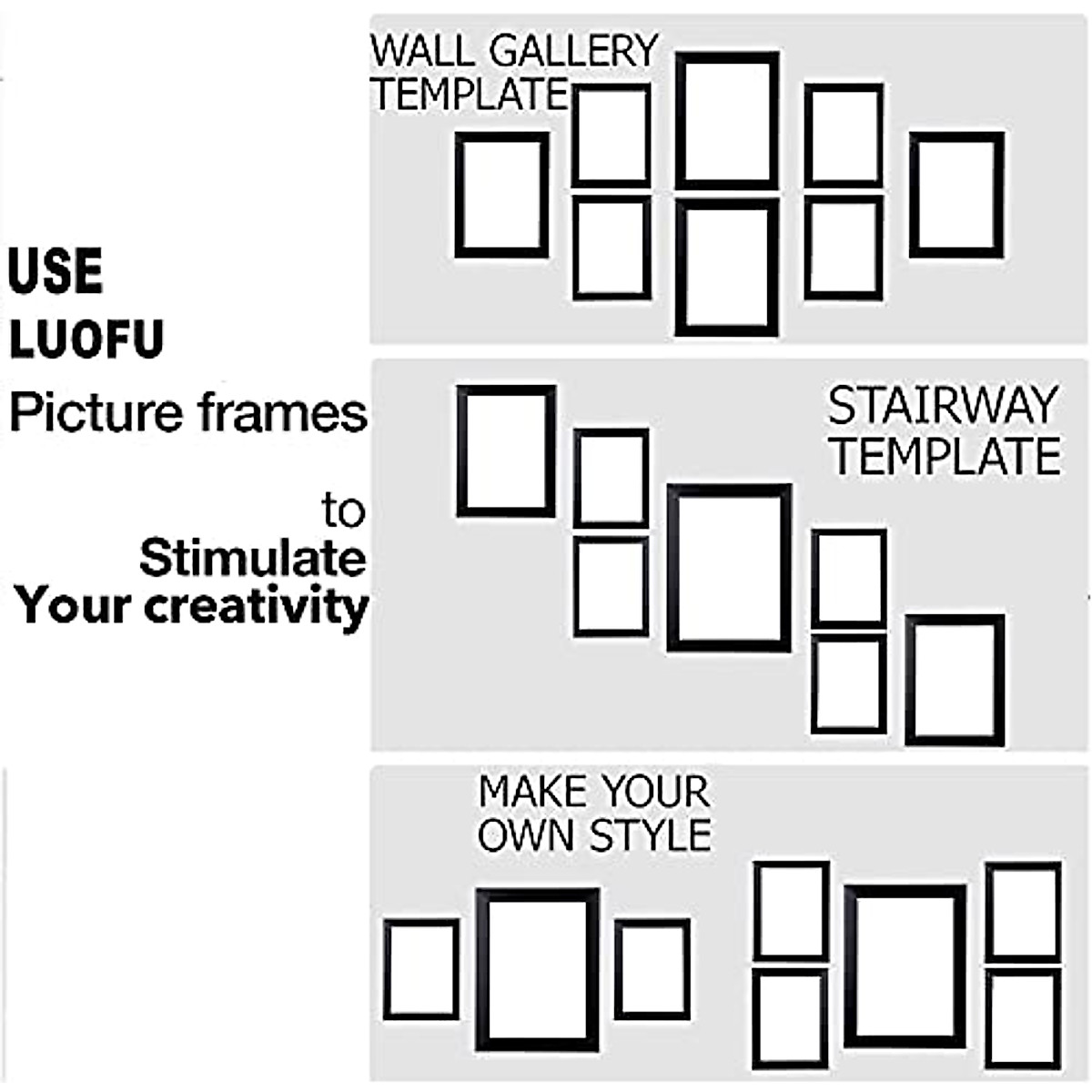 LUOFU 11x14 Picture Frames Set of 2,White Picture Frame 11x14,Display Pictures 8x10 with Mat or 11x14 without Mat,Multi Photo Frames Collage for Wall Art Decorative Display