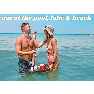 Polar Whale Floating Drink Holder Refreshment Table Tray for Pool Beach Party Float Lounge Durable Black Foam 7 Compartment UV Resistant