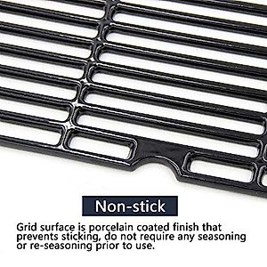 Hongso 18" x 25" Cast Iron Cooking Grates for Charbroil Performance 463377017, 463347017, 463376018P2, 463673617, 463376117, 463377117, 4-Burner 475 Cart Liquid Propane Gas Grill, 3 Pack, PCZ163