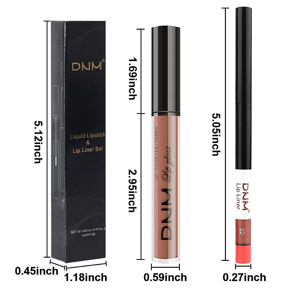 AMY'S DIARY 2pcs Nude Matte brown Lip Liner and Lipstick Makeup Set, Liquid Lipstick 24H and Lip Liner Set Matt Lips Make Up Waterproof Long Lasting Lipstick Matte Kit (#32)
