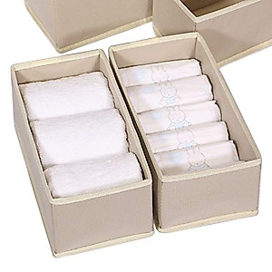 DIOMMELL 6 Pack Foldable Cloth Storage Box Closet Dresser Drawer Organizer Fabric Baskets Bins Containers Divider with Drawers for Clothes, Underwear, Bras, Socks, Lingerie, Clothing