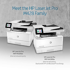 HP Laserjet Pro MFP M428fdn Monochrome Laser All-in-One Printer, Print Scan Copy Fax, Automatic 2-Sided Printing, 40 ppm, 250-sheet, 1200 x 1200 dpi, 512 MB, Bundle with JAWFOAL Printer Cable